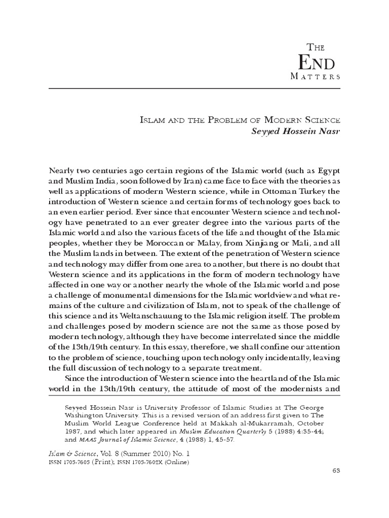 Islam and The Problem of Modern Science | PDF | History Of Science ...