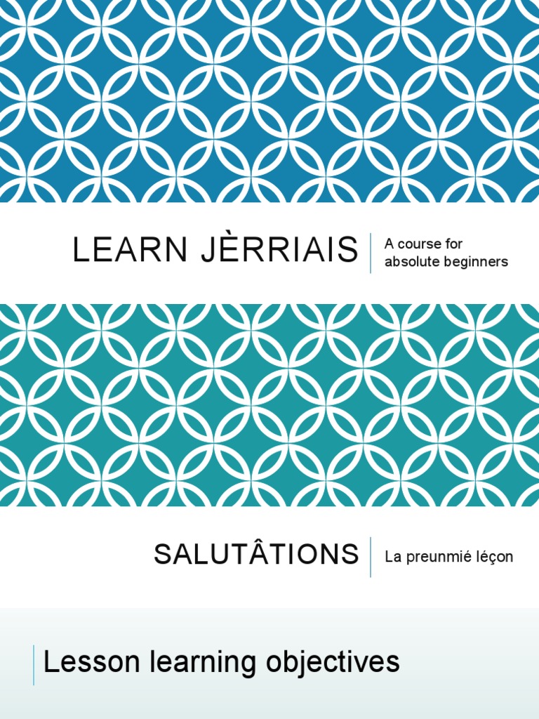 Learn Jèrriais - Lesson 1 2 | PDF | Human Communication | Linguistics