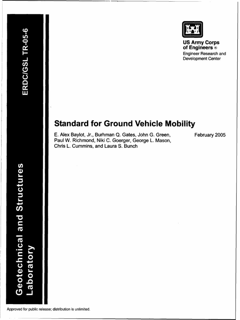 Standard For Ground Vehicle Mobility | PDF | Simulation | Databases