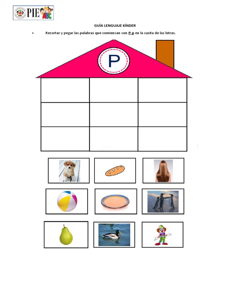 Guía de Identificar Sonido Inicial P Casita de Las Letras | PDF