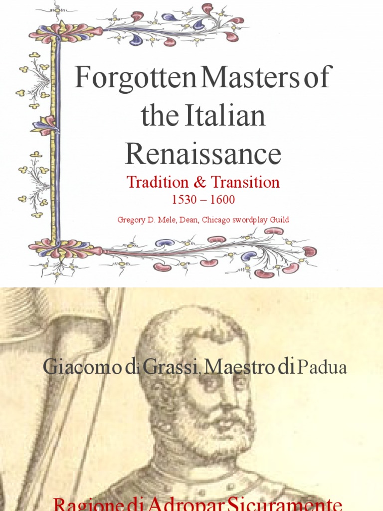 Forgotten Masters of The Italian Renaissance | PDF | Sword | Melee Weapons
