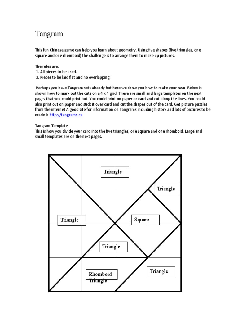 Tangram: Triangle Triangle | PDF | Home & Garden