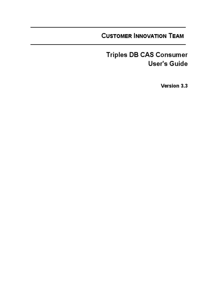 C I T Triples Db Cas Consumer Users Guide Ustomer Nnovation Eam Pdf