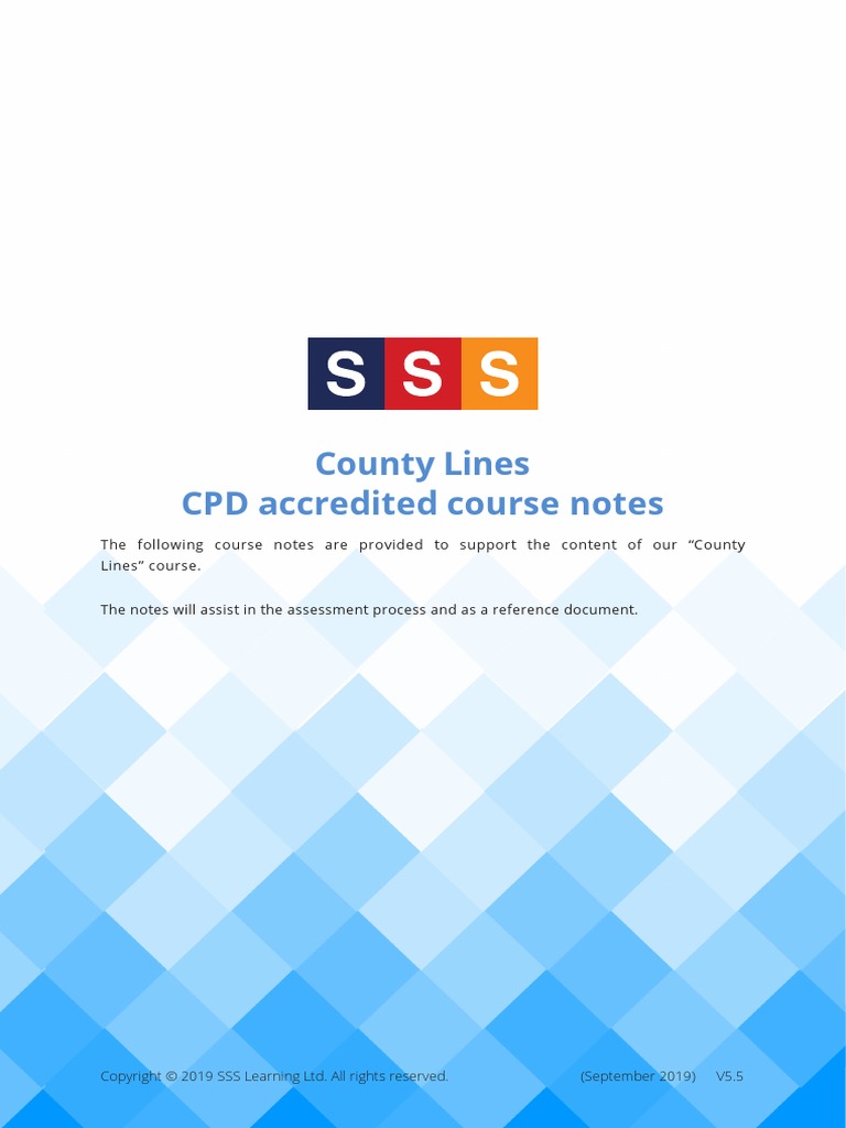County Lines - Training Notes | PDF | Illegal Drug Trade | Family