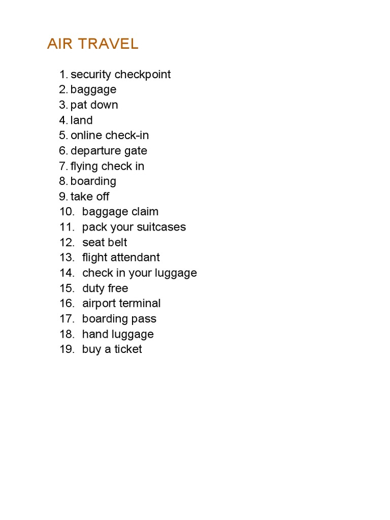 My Vocabulary - Air Travel | PDF