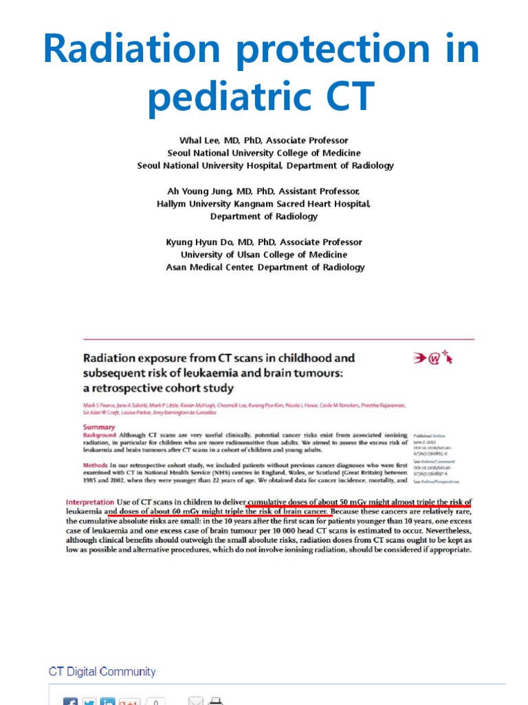 Radiation Protection in Pediatric CT | PDF | Ct Scan | Radiology