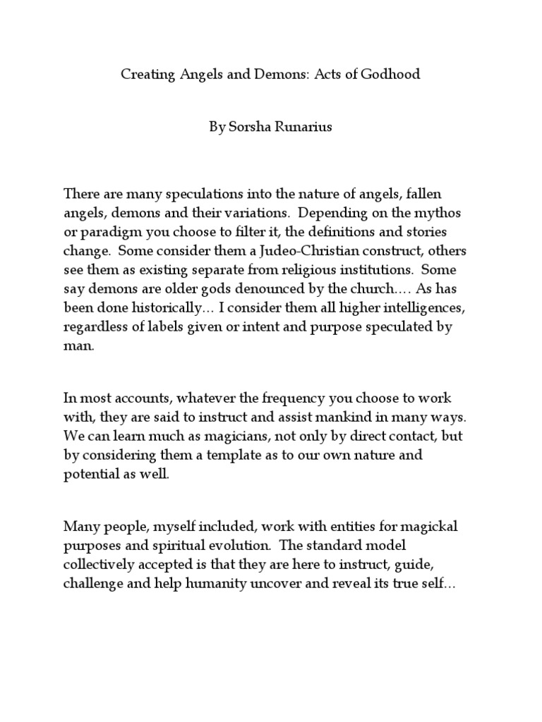 Creating Angels and Demons | PDF | Angel | Demons