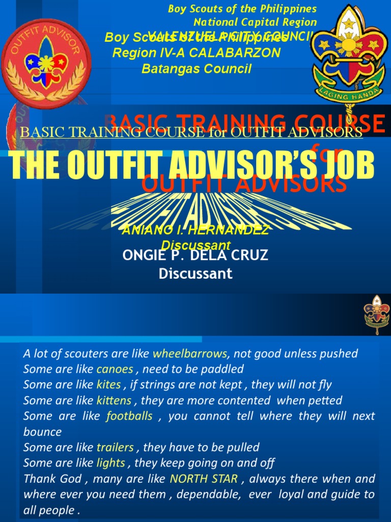 Basic Training Course For Outfit Advisors: The Outfit Advisor'S Job ...