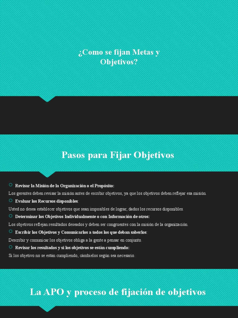 Fijacion de Objetivos y Metas | PDF | Medición | Objetivo