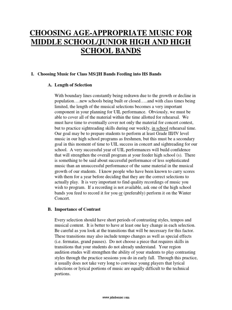 Choosing Band Music | PDF | Brass Instruments | Rhythm