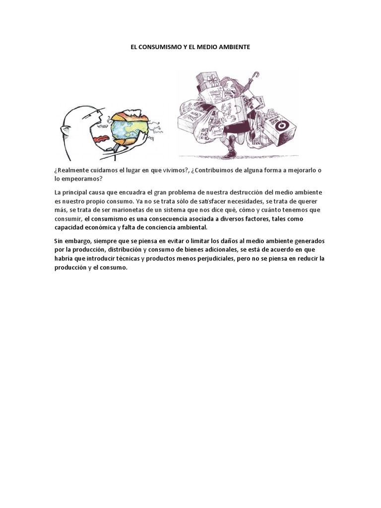 El Consumismo y El Medio Ambiente | PDF