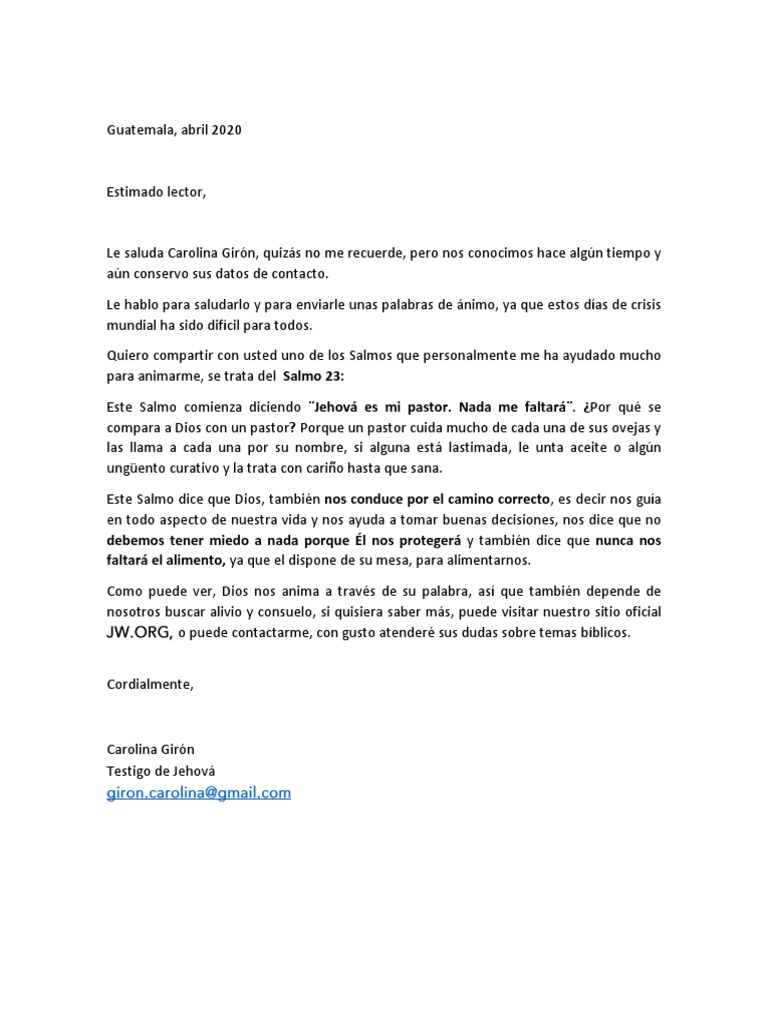 Carta de Ánimo | Descargar gratis PDF | Biblia | Religión y creencia