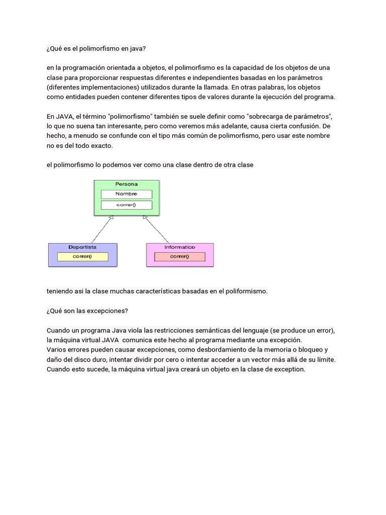 Polimorfismo y Excepciones en Java | PDF