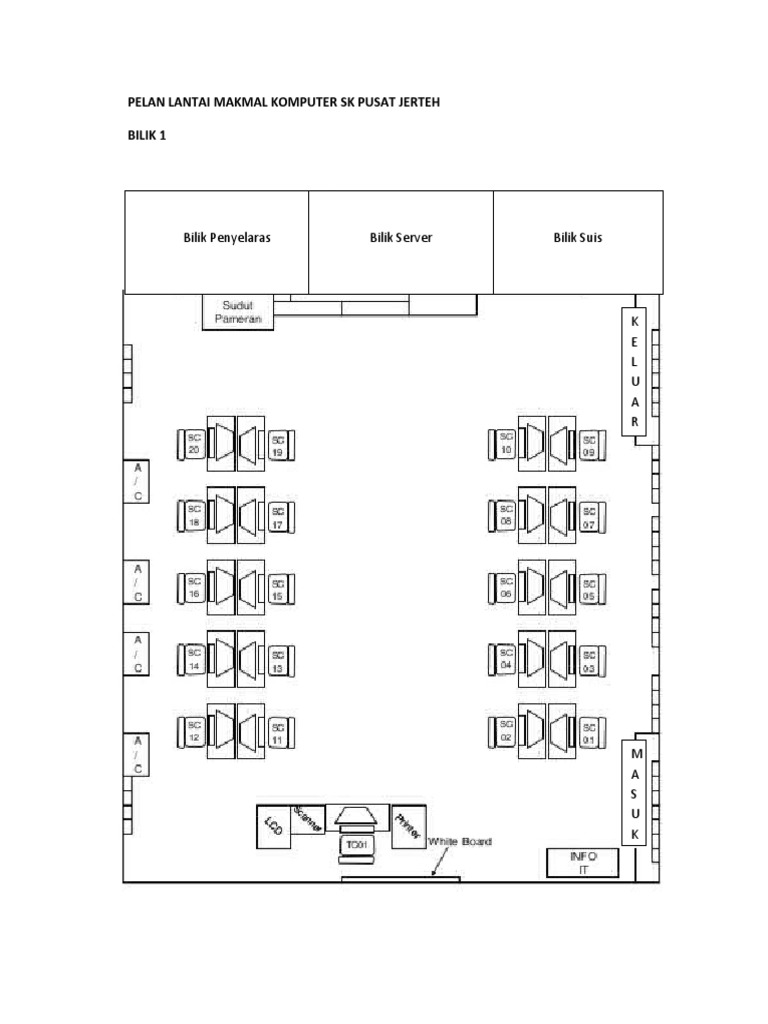 Pelan Lantai Makmal Komputer SK Pusat Jerteh | PDF