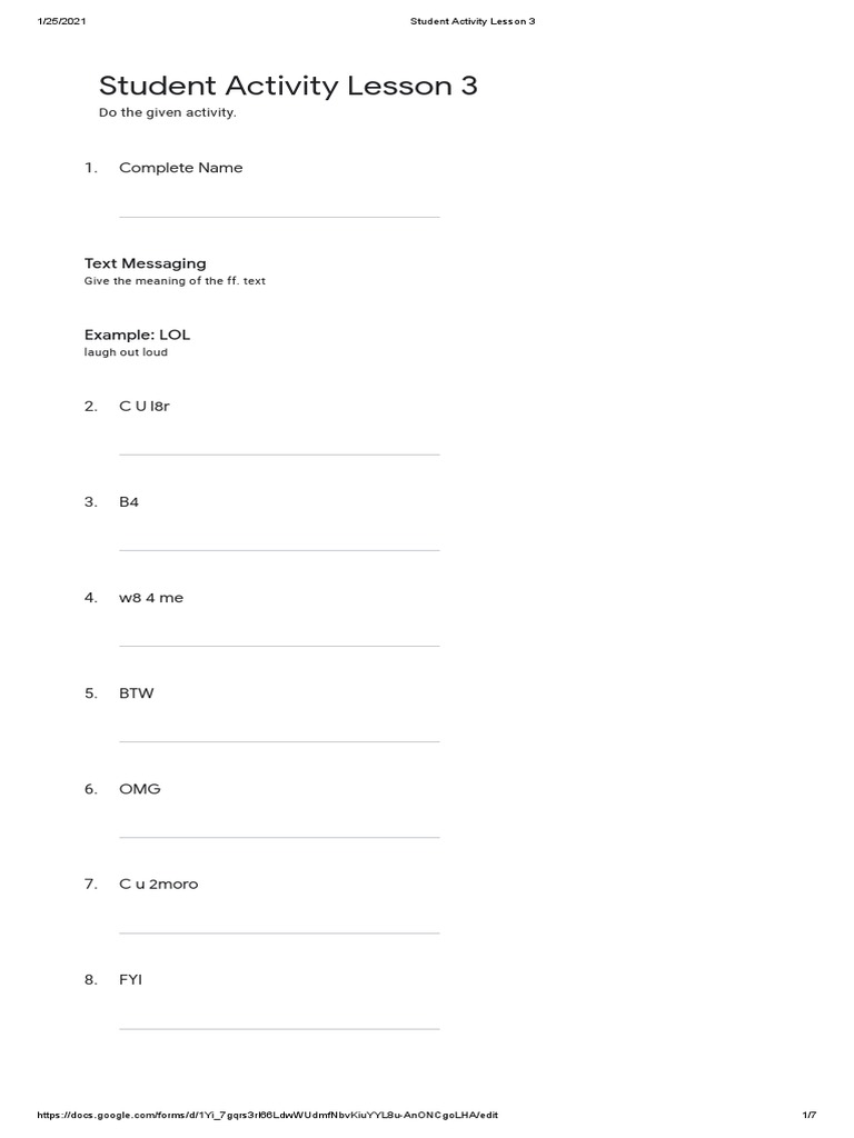L3-Activity - Google Forms | PDF | Applied Linguistics | Cyberspace