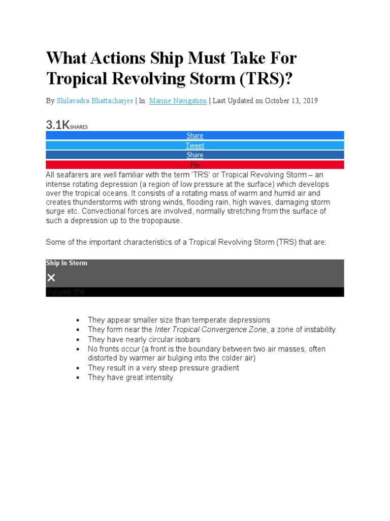 Actions for Ships in Tropical Storms | PDF | Cloud | Storms