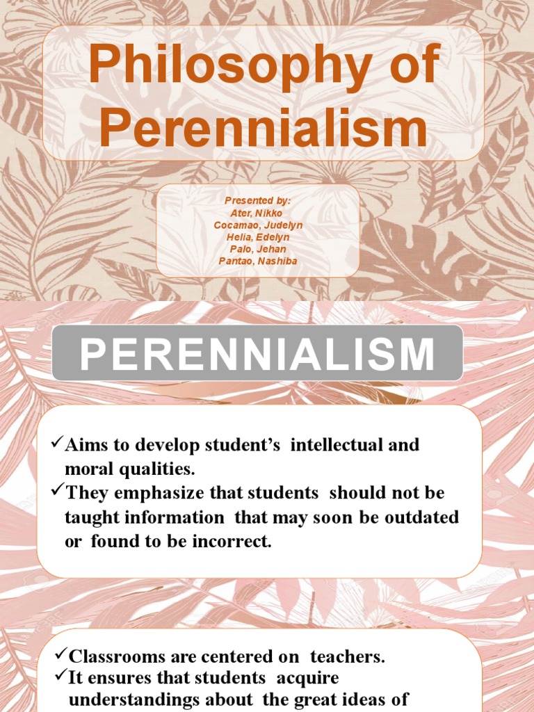 Understanding Perennialism in Education | PDF | Teachers | Curriculum