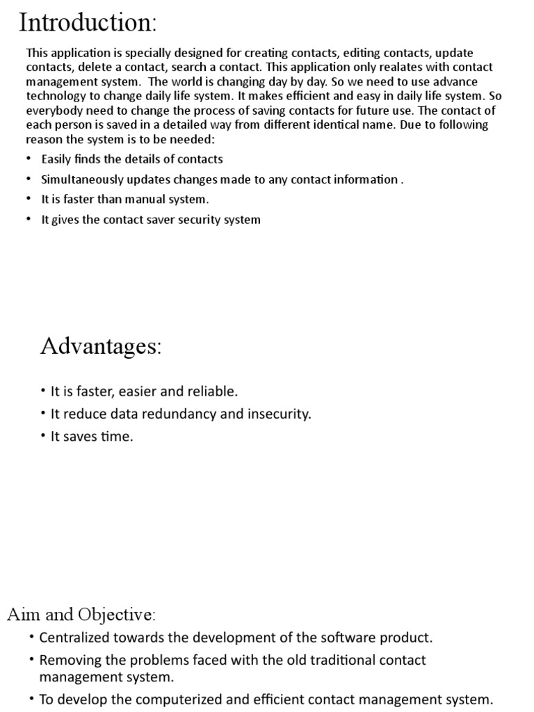 Contact Management System | PDF | Databases | Computer Science