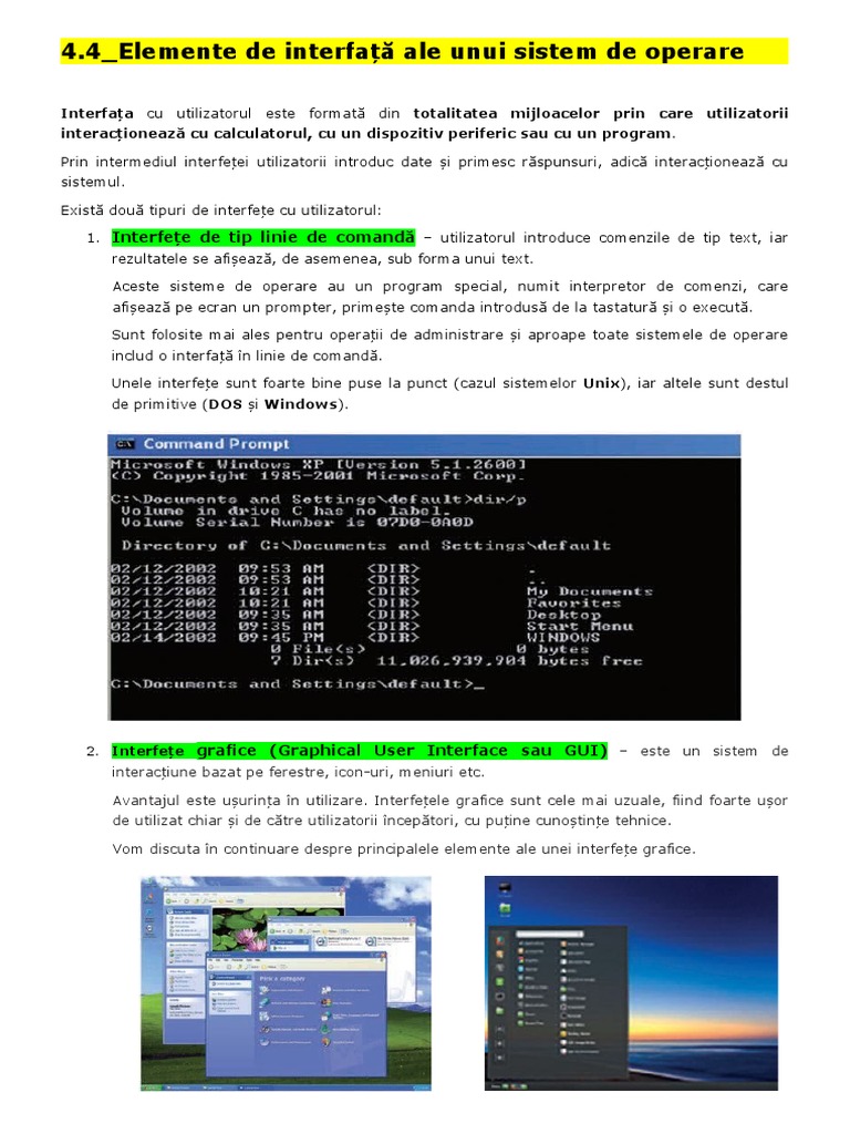 Elemente de Interfaţă | PDF