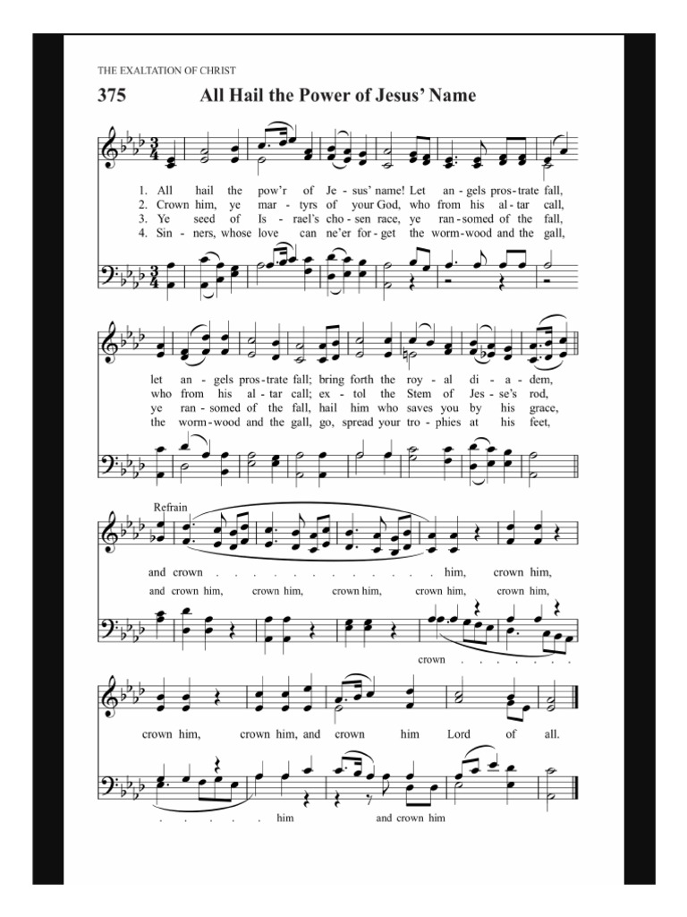 All Hail The Power of Jesus' Name (Diadem) | PDF