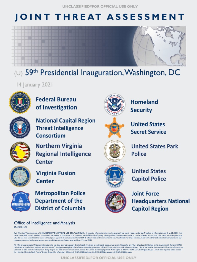 Inauguration Threat Assessment 2021 | PDF | Classified Information ...