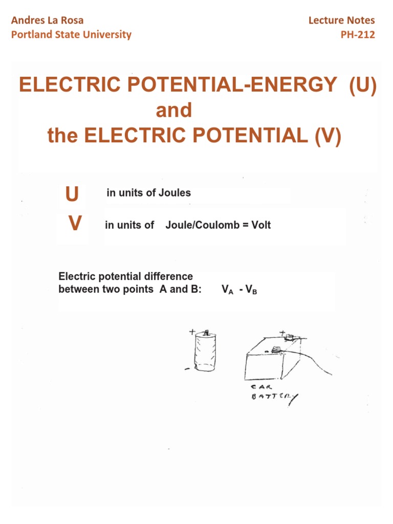 Electric Potential vs. Energy Explained | PDF | Potential Energy | Force
