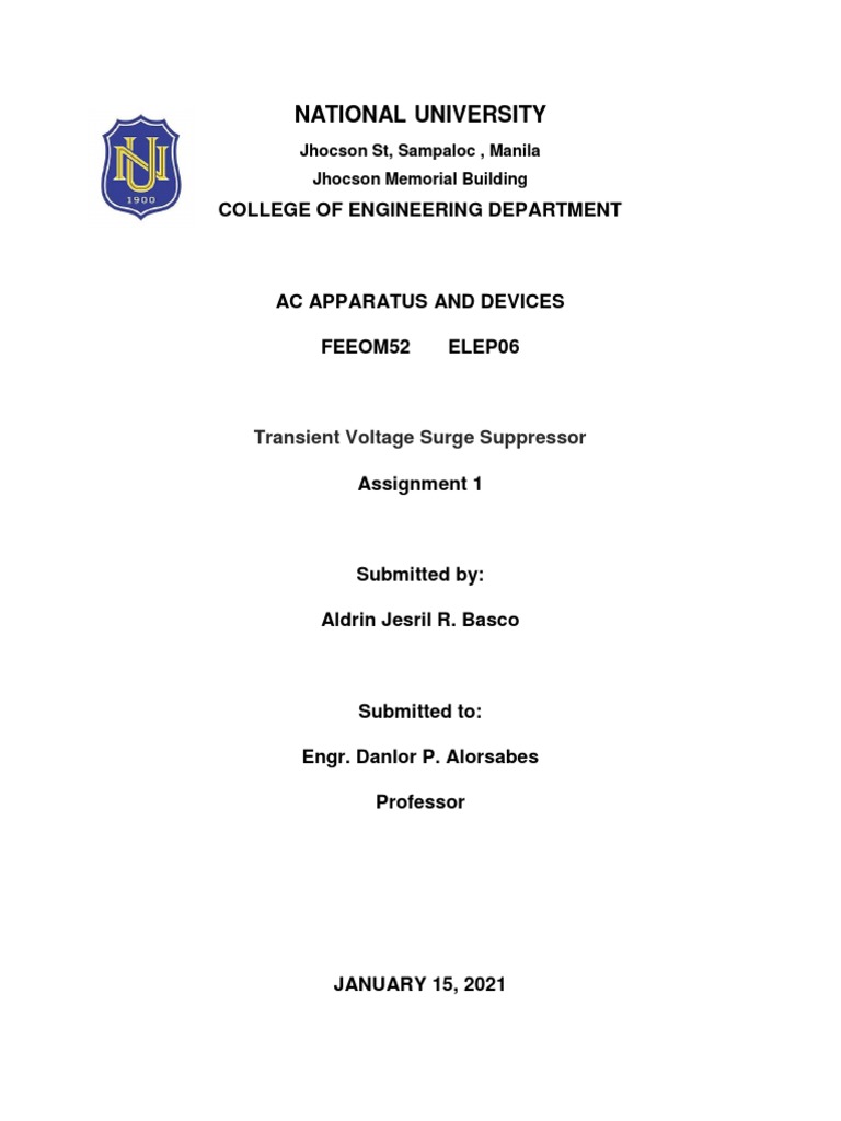 Transient Voltage Surge Supressor | PDF | Science & Mathematics ...