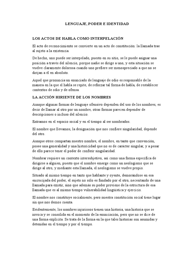 Poder del Lenguaje y la Identidad | PDF | Idiomas | Science
