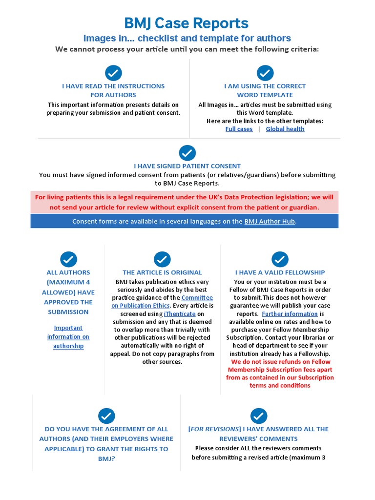 Images In... Checklist and Template For Authors | PDF | Case Report | Consent
