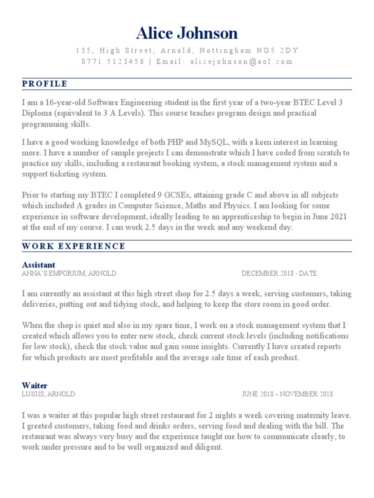 Sections CV Template | Download Free PDF | Computing | Software