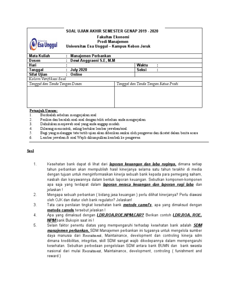 Soal Uas | PDF | Karier & Perkembangan | Pengelolaan Keuangan & Uang