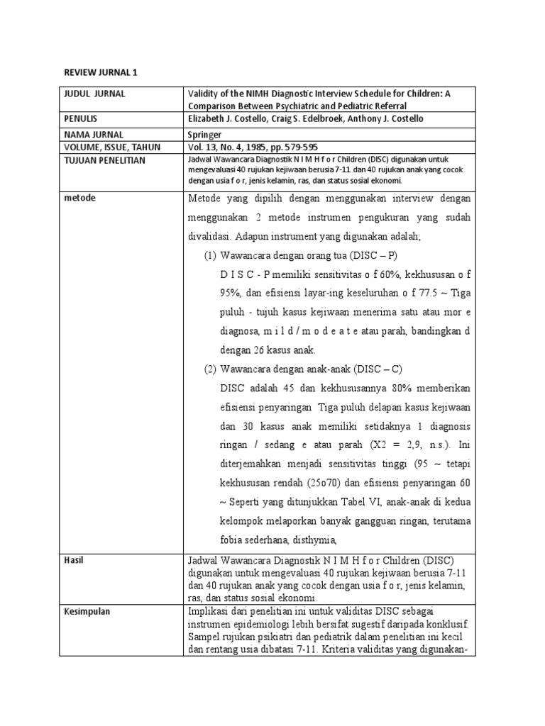 Contoh Review Jurnal | PDF