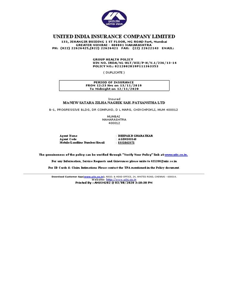 GMC Policy 2019-2020 | PDF | Insurance | Business Law