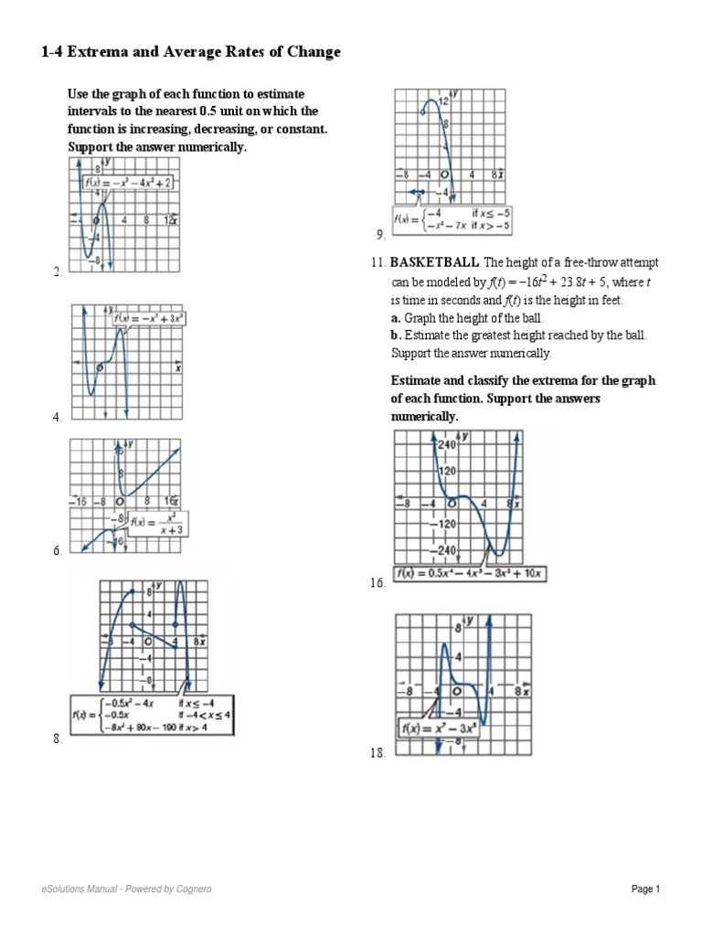 Extrema and Average Rates of Change | PDF | Maxima And Minima ...