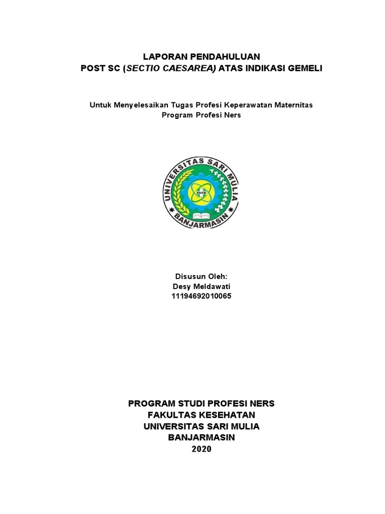 LP Post SC Dengan Gemeli (Desy Meldawati) .. | PDF | Pengembangan Diri | Kesehatan Holistik