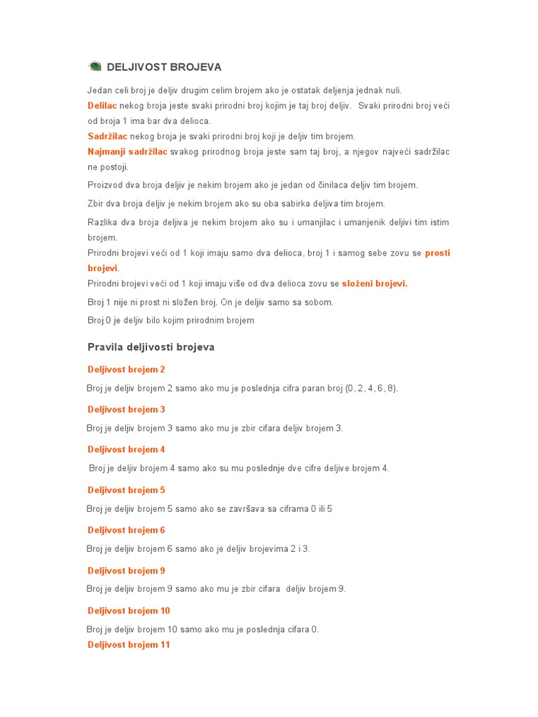 Deljivost Brojeva | PDF