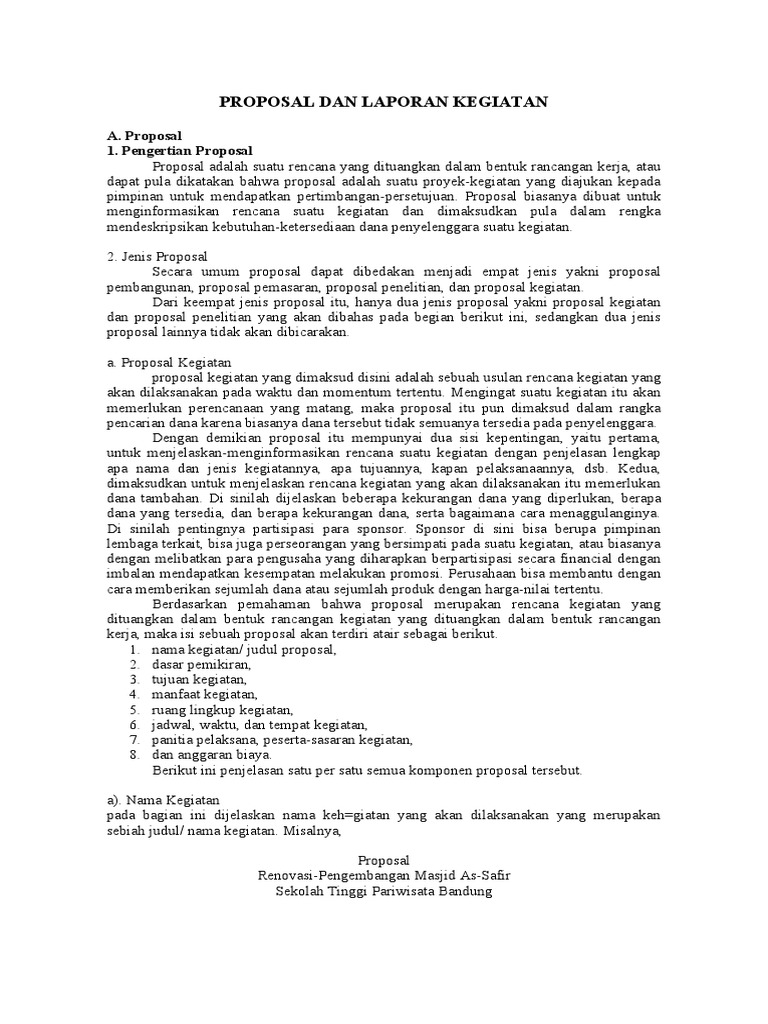 Proposal Dan Laporan Kegiatan | PDF