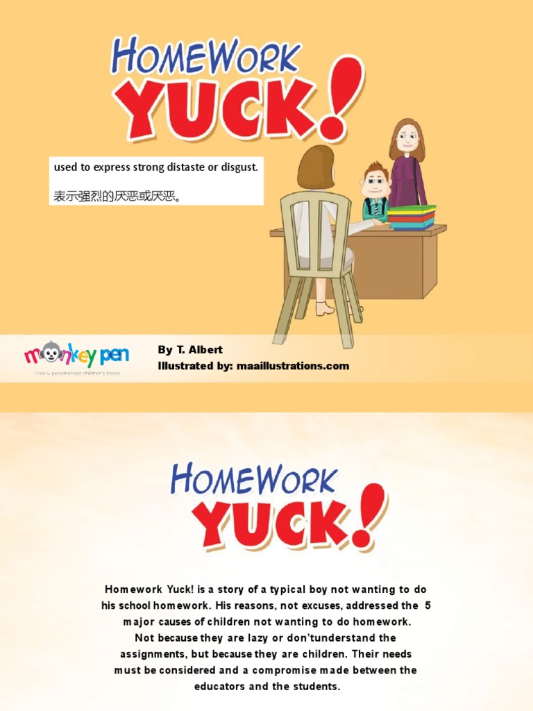 009 HOMEWORK YUCK Free Childrens Book by Monkey Pen | PDF