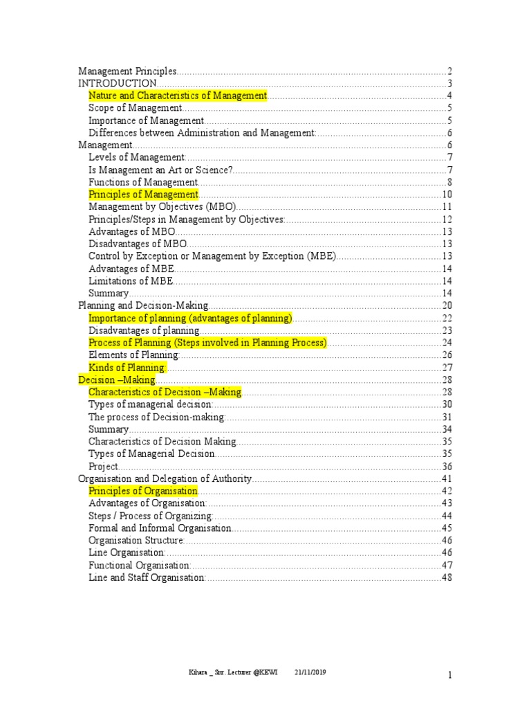 Management Principles | PDF | Goal | Science