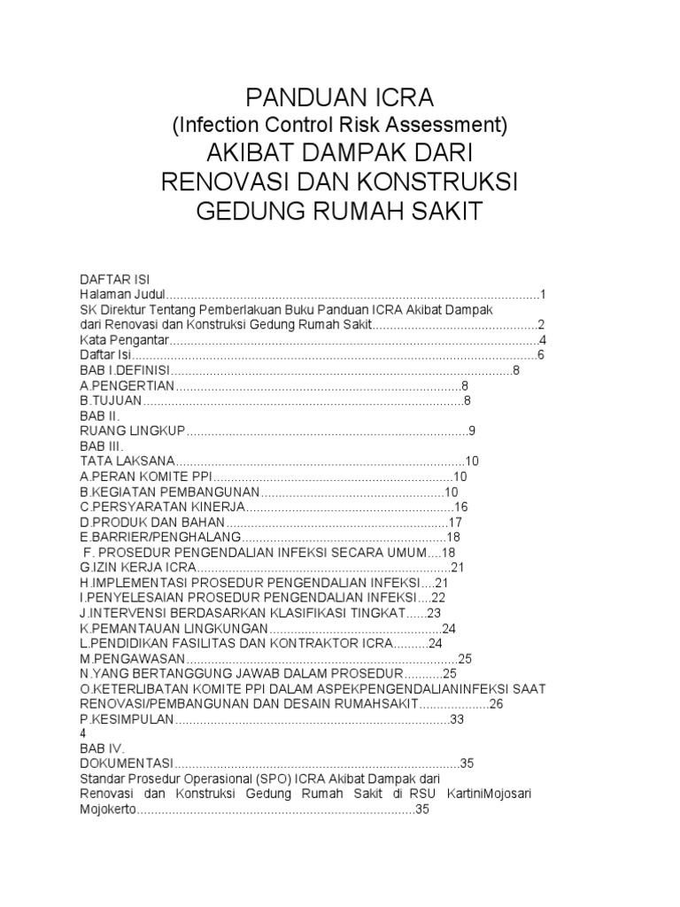 Panduan ICRA untuk Konstruksi RS | PDF