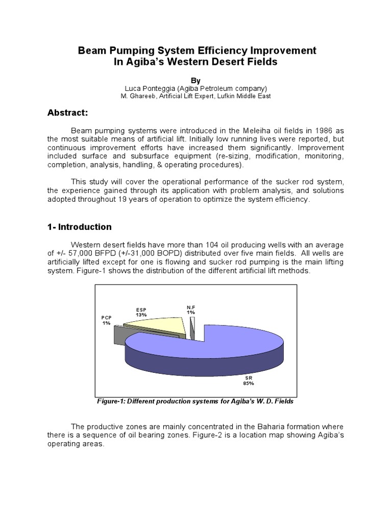 Paper - Lufkin - Beam Pumping System Efficiency Improvement | PDF | Pump | Pipe (Fluid Conveyance)