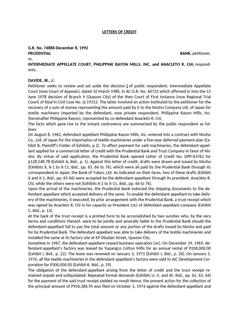 Letters of Credit - SCL | PDF | Guarantee | Letter Of Credit