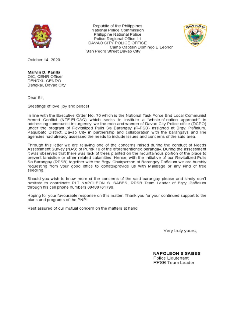 Request For Tree Seedlings | PDF