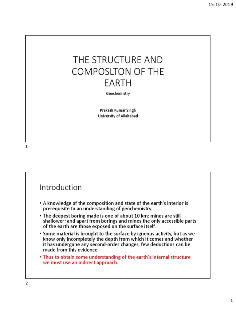 Structure and Composition of Earth | PDF | Planetary Core | Crust (Geology)
