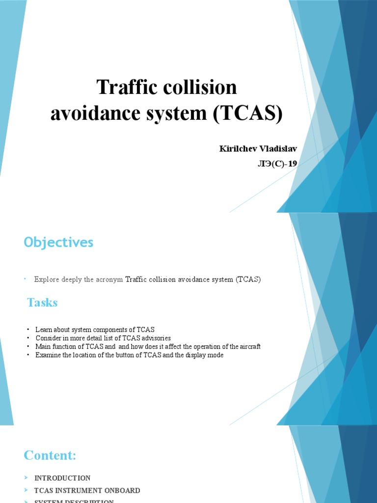 Traffic collision avoidance system (TCAS) : Kirilchev Vladislav ЛЭ (С ...