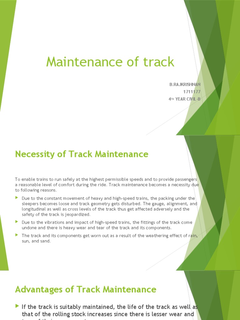 Maintenance of Railway Track | PDF | Track (Rail Transport) | Drainage