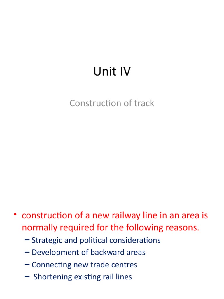Chapter 4 Construction of Track | PDF | Track (Rail Transport) | Track ...