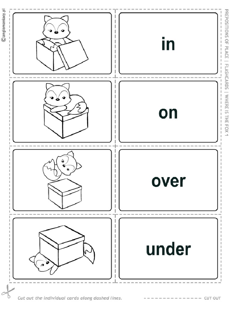 Grammar Flashcards Prepositions | PDF
