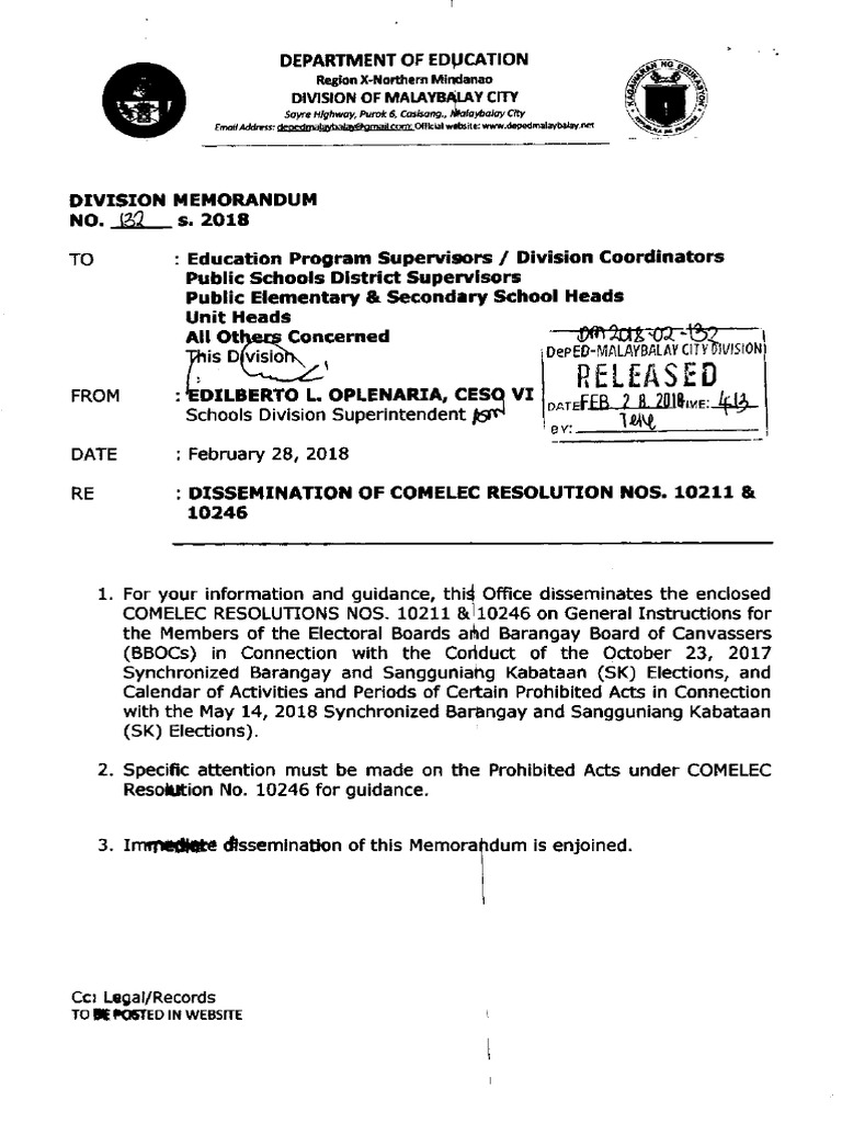 Dissemination of COMELEC Resolutions | PDF | Polling Place | Voting