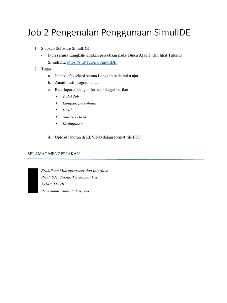 Job 2 Pengenalan Penggunaa Software SimulIDE | PDF